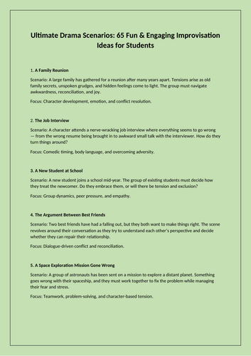 65 Engaging Drama Scenarios to Ignite Creativity & Boost Classroom Fun ...