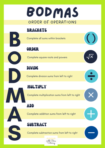 BODMAS Poster | Teaching Resources