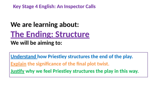 An Inspector Calls: Cyclical Structure | Teaching Resources