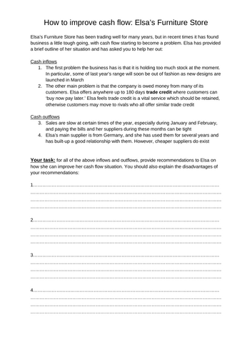 Cash Flow Forecast Worksheets Business GCSE/A-Level | Teaching Resources