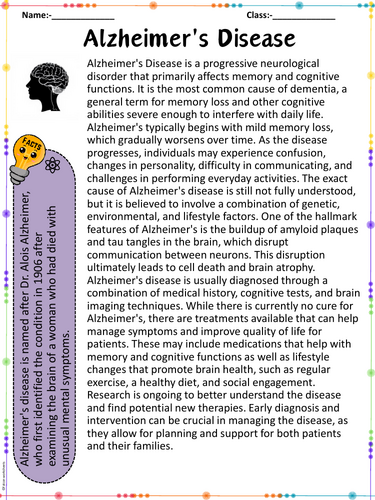 Understanding Alzheimer's: Educational Passage and Quiz Questions ...