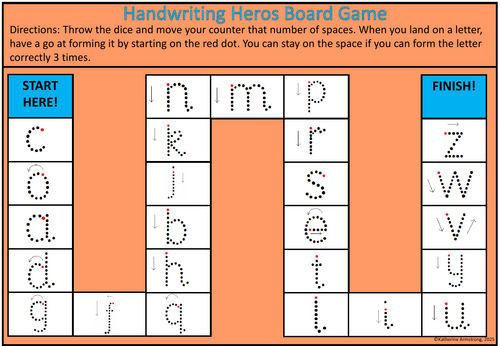Handwriting Board Game | Teaching Resources