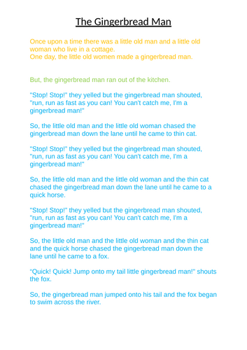 The Gingerbread Man EYFS Unit of Writing | Teaching Resources