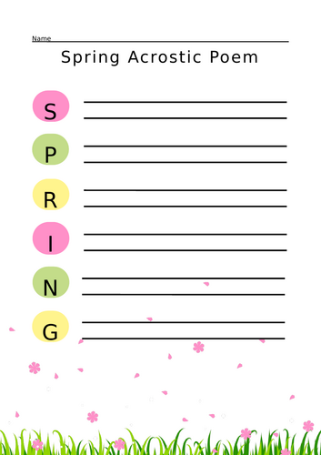 Spring Acrostic Poems | Teaching Resources