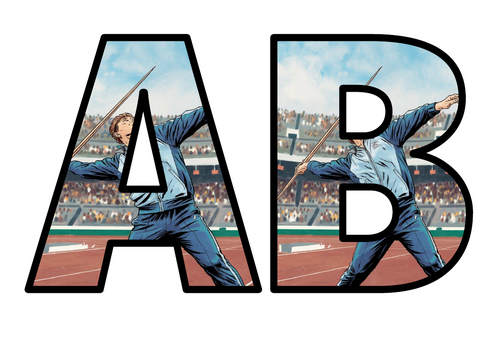 Javelin Thrower PE Lettering Set Display Title Letters Numbers Signs ...