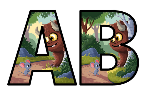 Julia Donaldson Book Gruffalo and Mouse Lettering Set Display Title ...