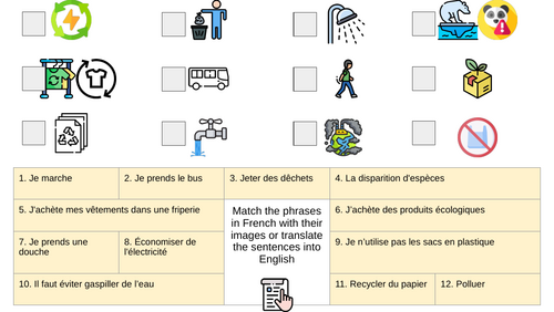 Y8 / Y9 French - L'environnement | Teaching Resources