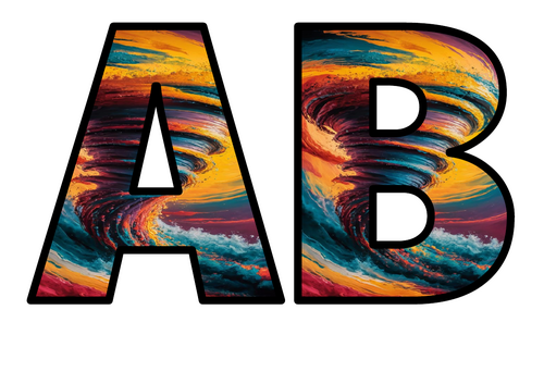Color Tornado Lettering Set Display Title Letters Numbers Signs ...