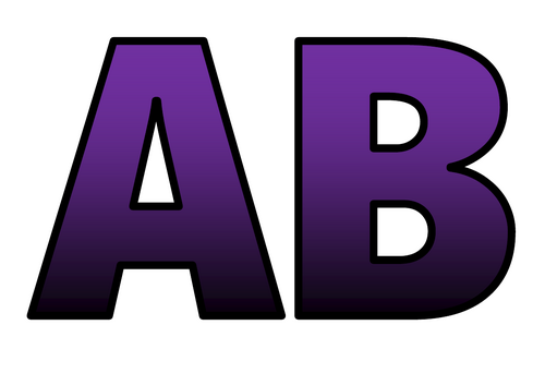 Colors Colorful Plain Colors Black and Purple Lettering Set Display ...