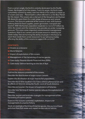 Unit 5. Oceans and Fisheries CIE IGCSE Environmental Management Whole ...