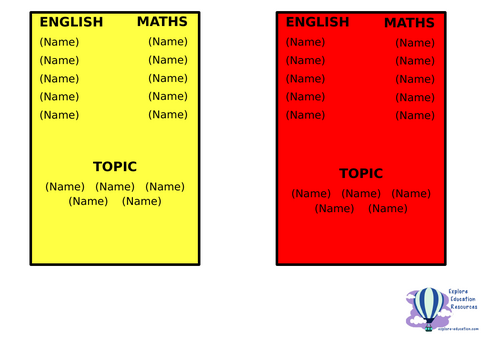 Editable Table Name Cards for IKEA FIKONTRÄD Frames - 5 Pack | Teaching Resources