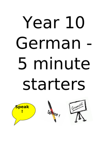 KS4 Starters - Year 10 German | Teaching Resources