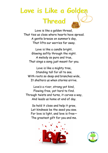 FREE! 'Love is Like a Golden Thread' poem - KS2 COMPREHENSION QUESTIONS ...