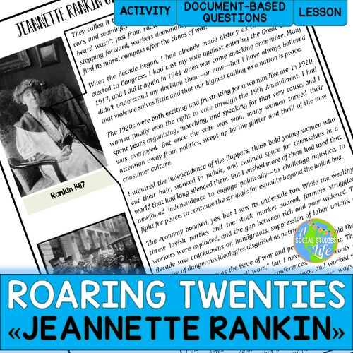 Jeannette Rankin on the Roaring Twenties POV | Teaching Resources