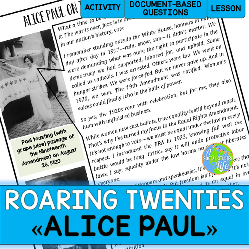 Alice Paul on the Roaring Twenties POV | Teaching Resources