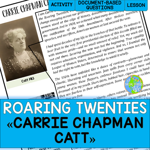 Carrie Chapman Catt on the Roaring Twenties POV | Teaching Resources
