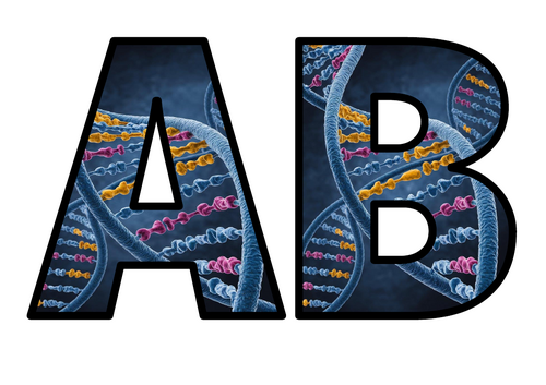 DNA Chains Biology Science Humans Lettering Set Display Title Letters ...
