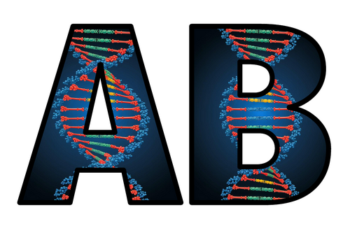 DNA Chains Biology Science Lettering Set Display Title Letters Numbers ...