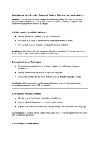 Learning Objectives for READING SKILLS Preparation - GL Prep | Teaching ...