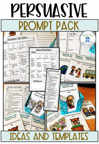 Persuasive and Opinion Writing Prompts Ideas Planners Rubrics ...