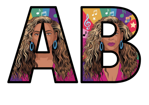 Famous Person Beyonce Musician Lettering Set Display Title Letters ...