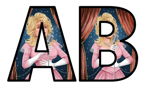 Famous Person Dolly Parton Singer Lettering Set Display Title Letters ...