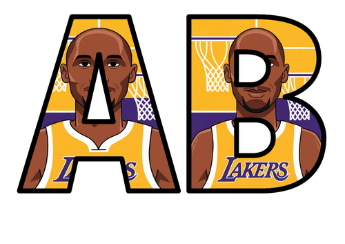Famous Person Kobe Bryant Basketball Player Lettering Set Display Title ...