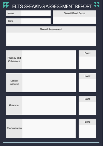 IELTS SPEAKING ASSESSMENT REPORT | Teaching Resources