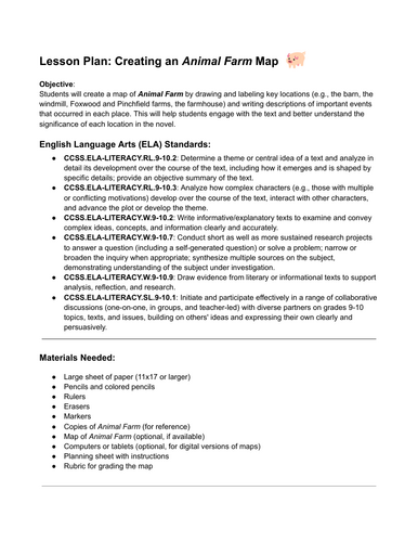 Lesson Plan: Creating an Animal Farm Map | Teaching Resources