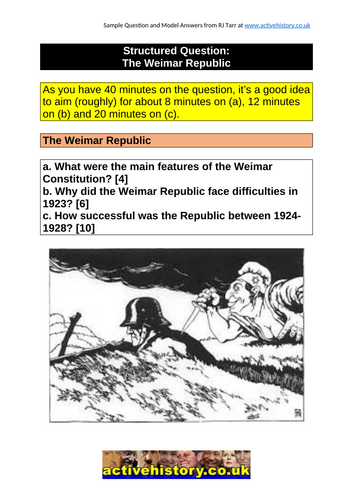 Weimar Germany 1919 – 1933 Revision Guide | Teaching Resources