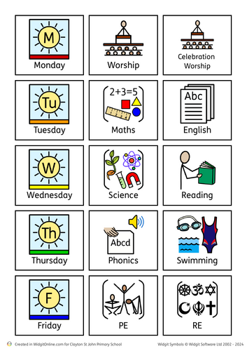 Whole School Visual timetable symbols | Teaching Resources