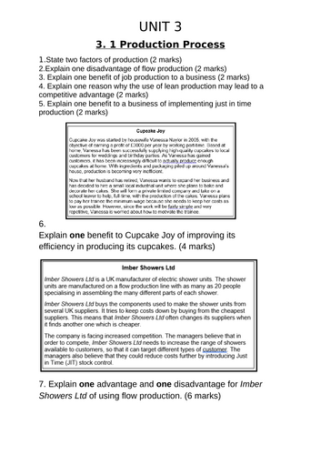 AQA GCSE UNIT 3 REVISON | Teaching Resources