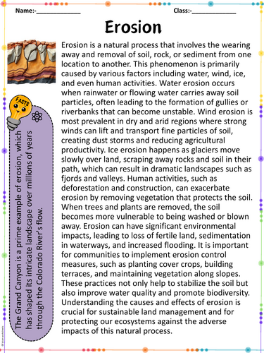 Erosion Explained: Engaging Reading Passage with Questions for Deeper ...