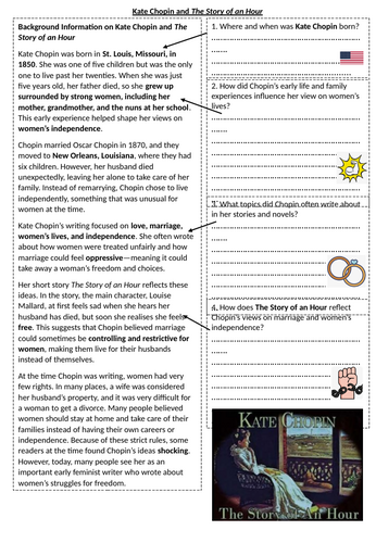 English KS3 - Kate Chopin Story of an Hour introduction guided read ...