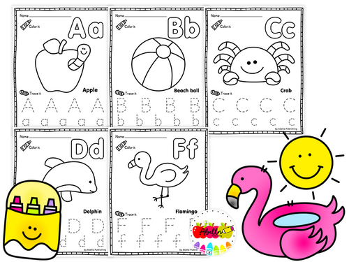 Summer Alphabet Tracing Pages | Preschool, Kindergarten Summer Packet ...