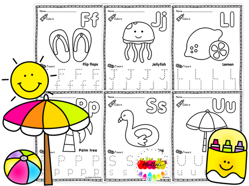 Summer Alphabet Tracing Pages | Preschool, Kindergarten Summer Packet ...