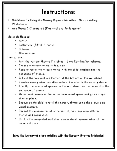 EARLY YEARS | NURSERY RHYME RE-TELLING | Teaching Resources