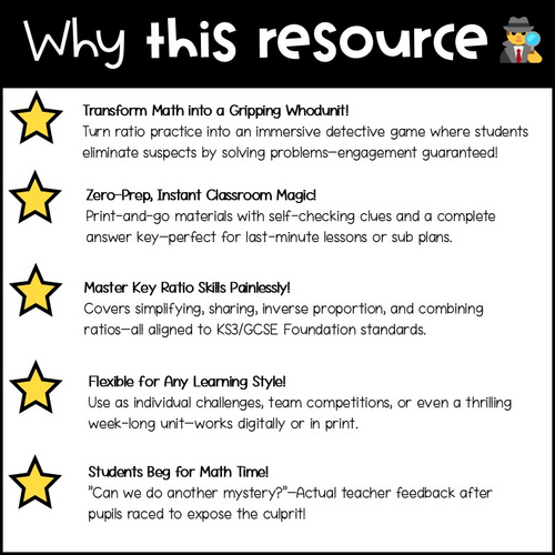 Ratio Murder Mystery | KS3 GCSE Functional Skills Maths Activity & Worksheet | Teaching Resources