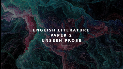 A-level Prose | Teaching Resources
