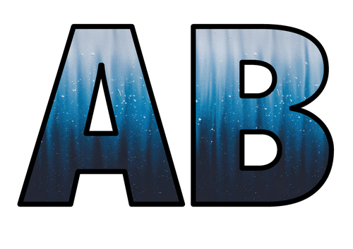 Blue Ocean Sea Wallpaper Lettering Set Display Title Letters Numbers ...