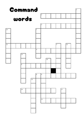 GCSE Science command word crossword | Teaching Resources