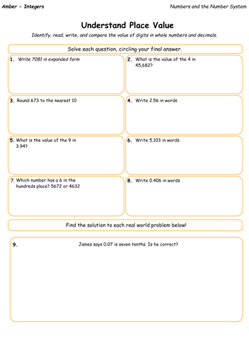 Understand Place Value (Differentiated Practice) GCSE Maths Worksheets ...
