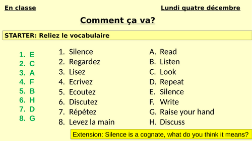 Year 7 French - First half term lessons | Teaching Resources
