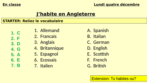 Year 7 French - First half term lessons | Teaching Resources