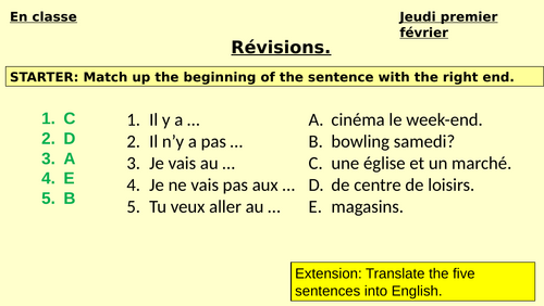 Year 7 French - Third half term lessons | Teaching Resources