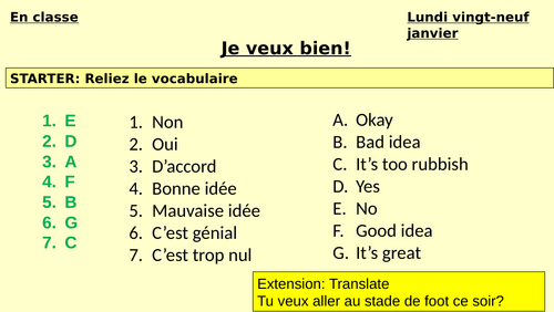 Year 7 French - Third half term lessons | Teaching Resources