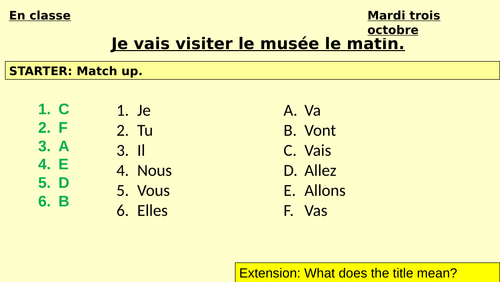 Year 7 French - Third half term lessons | Teaching Resources