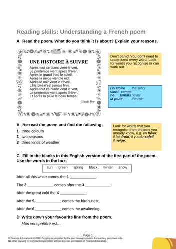 Year 7 French - Fourth half term lessons | Teaching Resources