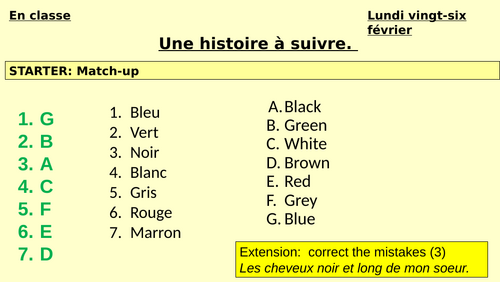 Year 7 French - Fourth half term lessons | Teaching Resources