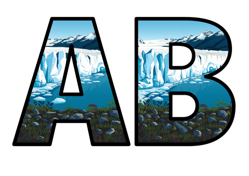 Perito Moreno Glacier (Argentina) Lettering Set Display Title Letters ...
